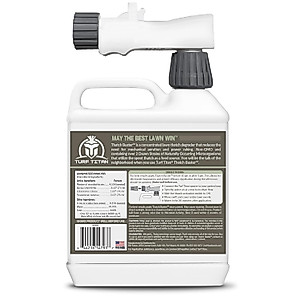 Turf Titan Thatch Buster with Hose End Sprayer – Natural Lawn Aerator and Grass Dethatcher – Probiotic Solution for Improved Lawn Drainage, Soil Health, and Strength (32oz)