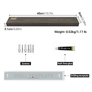 FINDKING Ash Wood Magnetic Knife Strip, Magnet Utensil Holder for Wall, Refrigerator, Wooden Rack for Kitchen Knives, No Drill (Dark Brown, 16 Inches, Without Knives)