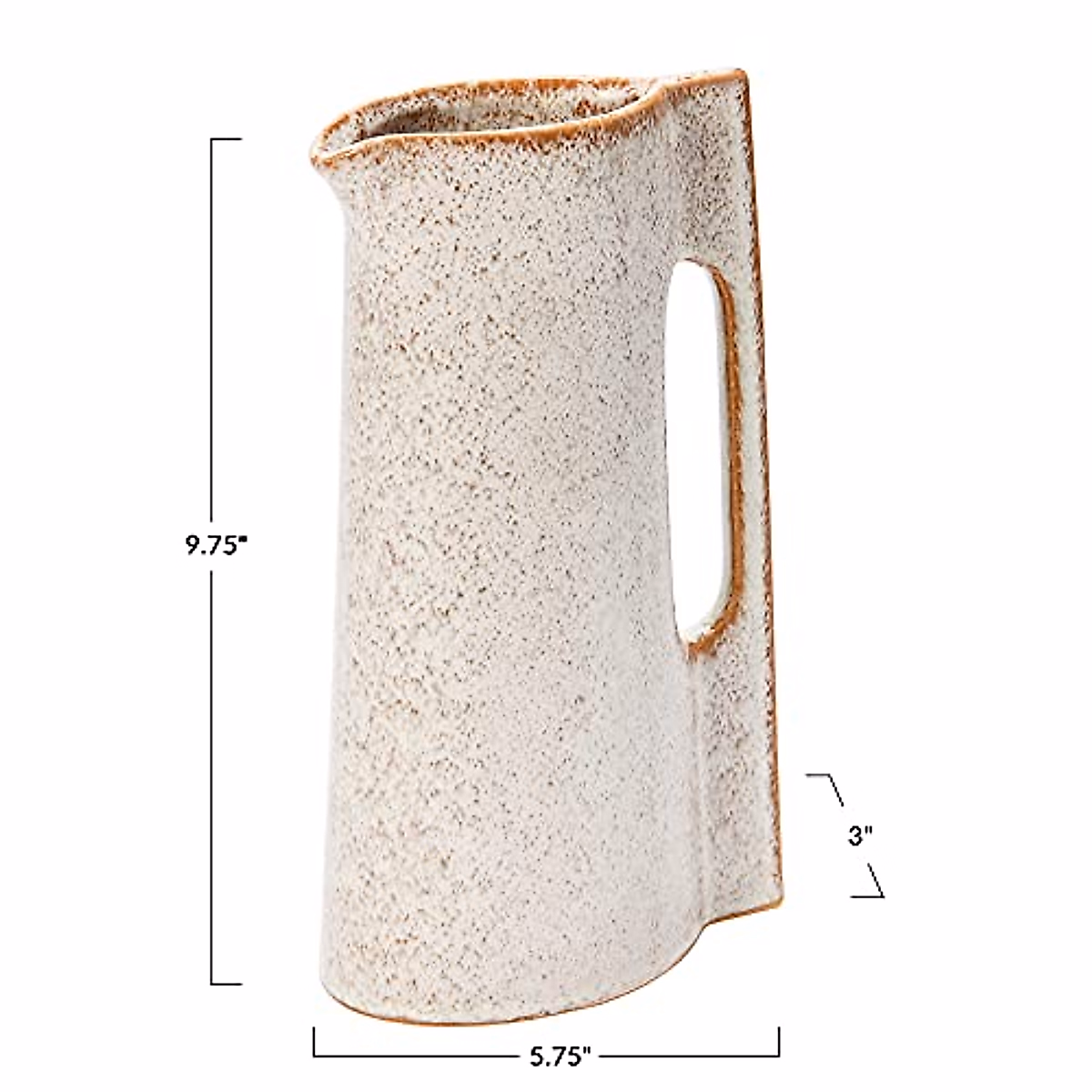 Creative Co-Op Stoneware Pitcher w Reactive Glaze, Sienna Color