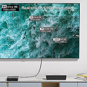 ULT-WIIQ 8K DisplayPort to HDMI Cable 6.6ft, DP 1.4 to HDMI 2.1 Video Cable, Support 8K, 4K@120Hz/144Hz, 2K@240Hz, Dynamic HDR, HDCP 2.3, DSC 1.2a for PC, HP, DELL, AMD, NVIDIA Graphics