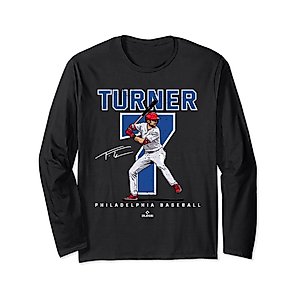 Number and Portrait Trea Turner Philadelphia MLBPA Long Sleeve T-Shirt