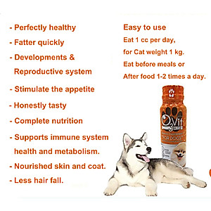 X2 Pcs(100ml) Dog Multivitamin Daily Essential Dog Food Vitamins & Minerals Omega3, Helps Support Healthy, More Fat, Digestion, Skin, Coat, Allergy Immune Supplement Nourished Blood & Eye