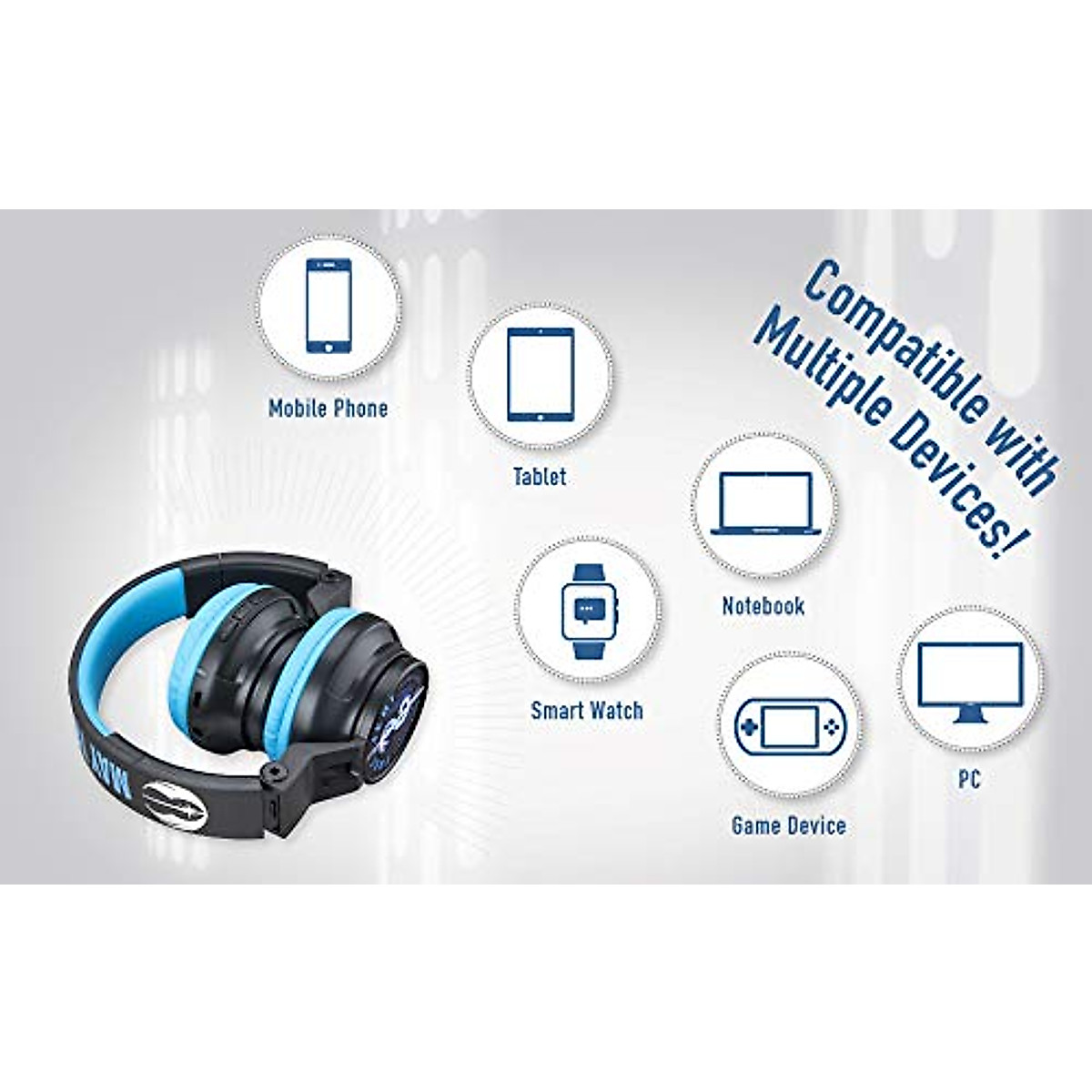 Star Wars Kids Bluetooth Headphones, Wireless Headphones with Microphone Includes Aux Cord, Volume Reduced Kids Foldable Headphones for School, Home, or Travel