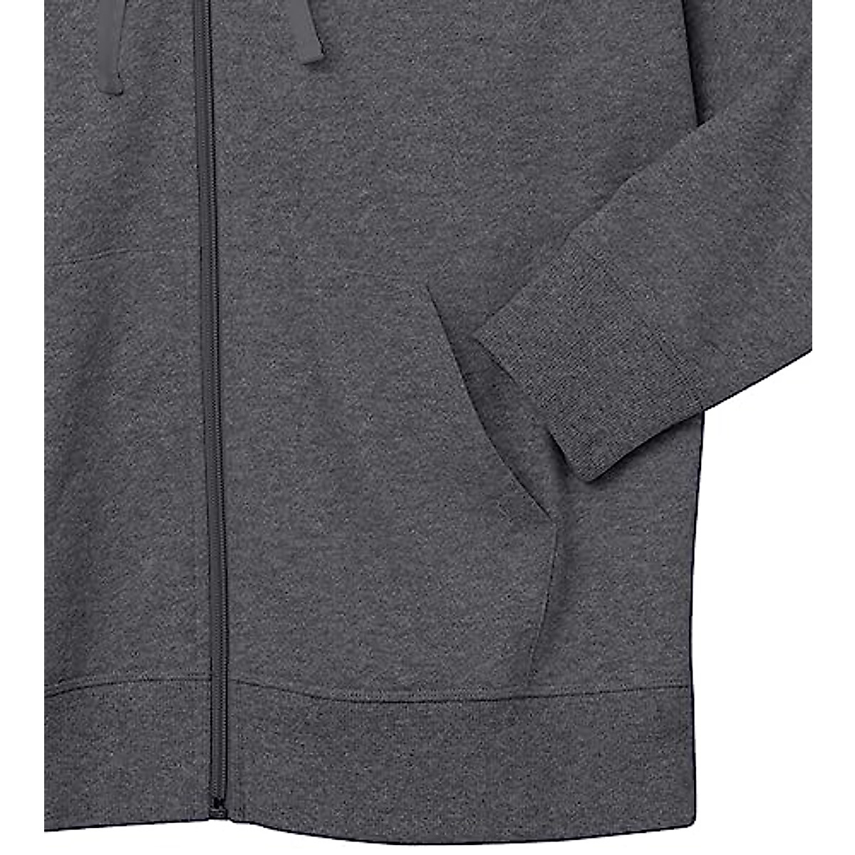 Amazon Essentials Women's French Terry Fleece Full-Zip Hoodie (Available in Plus Size), Dark Grey Heather, Large