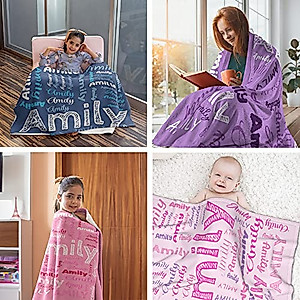 Personalized Baby Blankets for Boy Girls, Custom Blanket with Name, Customized Soft Plush Flannel Throw Blankets Gifts for Kids Adults 30"X40"