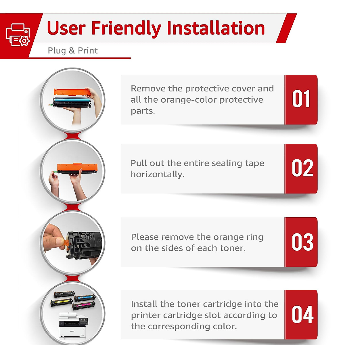 GREENSKY Compatible Toner Cartridges Replacement for Canon CRG 045 045H Color ImageCLASS MF634Cdw MF634 634C MF632Cdw MF633Cdw MF632C MF632 LBP612Cdw LBP613Cdw LBP612C LBP612 Laser Printer (4 Pack)