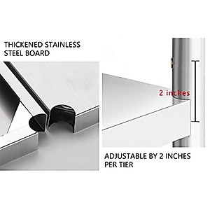 JEPRECO 4-Tier Stainless Steel Shelving Unit with Wheels 15.7" L x 13.8" W x 43.5" H for Narrow Places, Kitchen Baker's Rack Cart for Kitchen Office Home, Multi-Purpose Organizer Rack