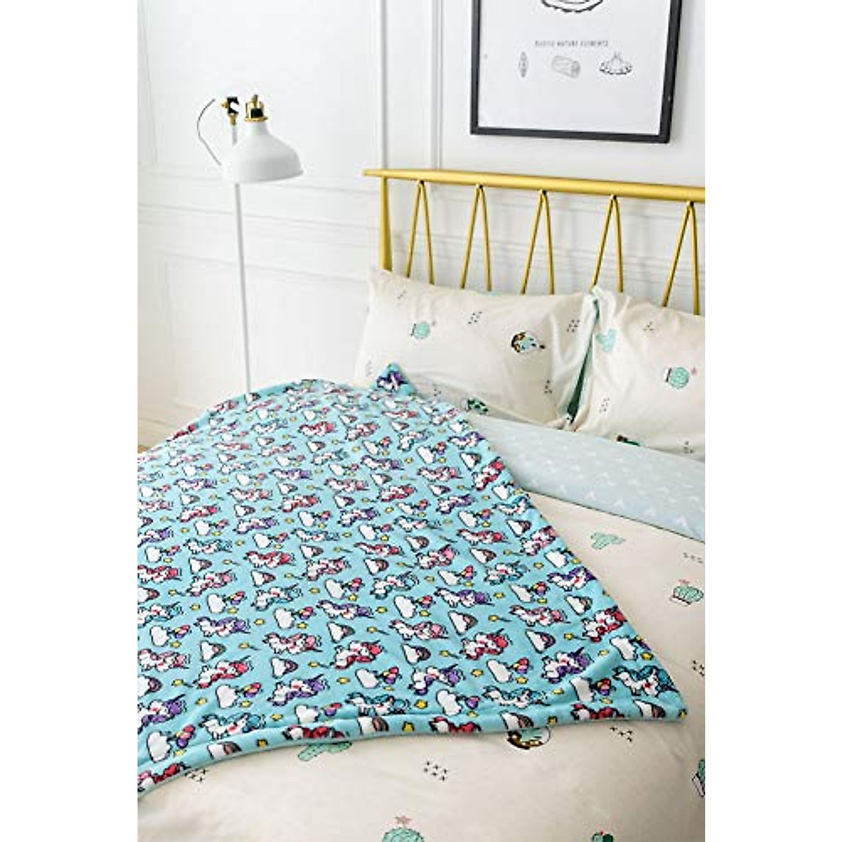 Coosey Unicorn Fleece Baby Blanket Printed Thick Soft Lightweight Cozy Warm Plush Minky Baby Blanket for Toddler Newborns Kids, 30" X 40"