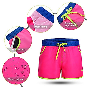 LETSQK Men's Sexy Swimwear Shorts Surf Swimsuit Swim Trunks Pink Medium