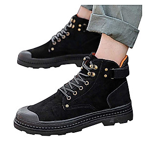 Fheaven Men's Plus Waterproof Hiking Boot Breathable Winter Plus Velvet Warm Casual Sneakers Outdoor Hiking Shoe