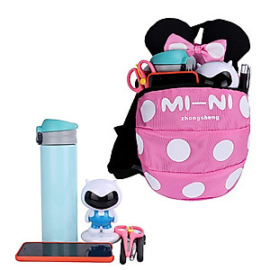 Baby Toddler Leash Baby Leash Backpack Little Kid Boys Girls Anti-Lost Travel Bag Harness Reins Cute Cartoon Backpacks with Safety Leash for Baby Backpack Leash for Toddlers 1-5 Years (Pink)