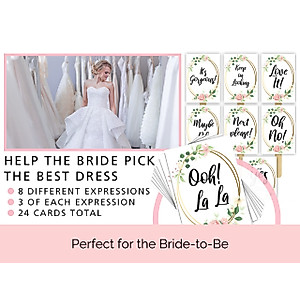 PureRejuva Wedding Dress Shopping Signs Paddles - Say yes to the Dress Props – Ideal for Bridal Dress Shopping Fun with your Bridesmaids (25 Pieces)