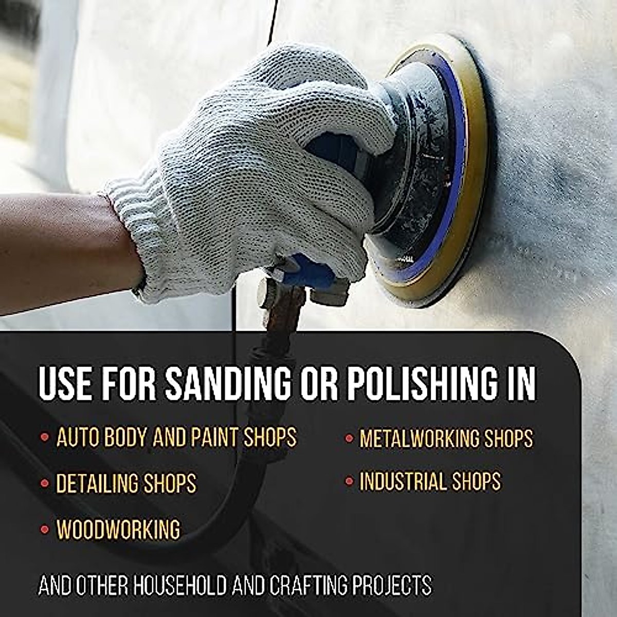 TCP Global 5" DA Sander & Polisher Backing Plate Pad, Hook & Loop, 6 Hole Pattern Dustless - Dual-Action Random Orbital Sanding Pad - Low Profile Edge, Medium Density - for Auto Woodworking Sandpaper
