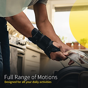 BraceUP Carpal Tunnel Wrist Brace for Women and Men - Metal Wrist Splint for Hand Support and Tendonitis Arthritis Pain Relief (S/M, Right Hand)