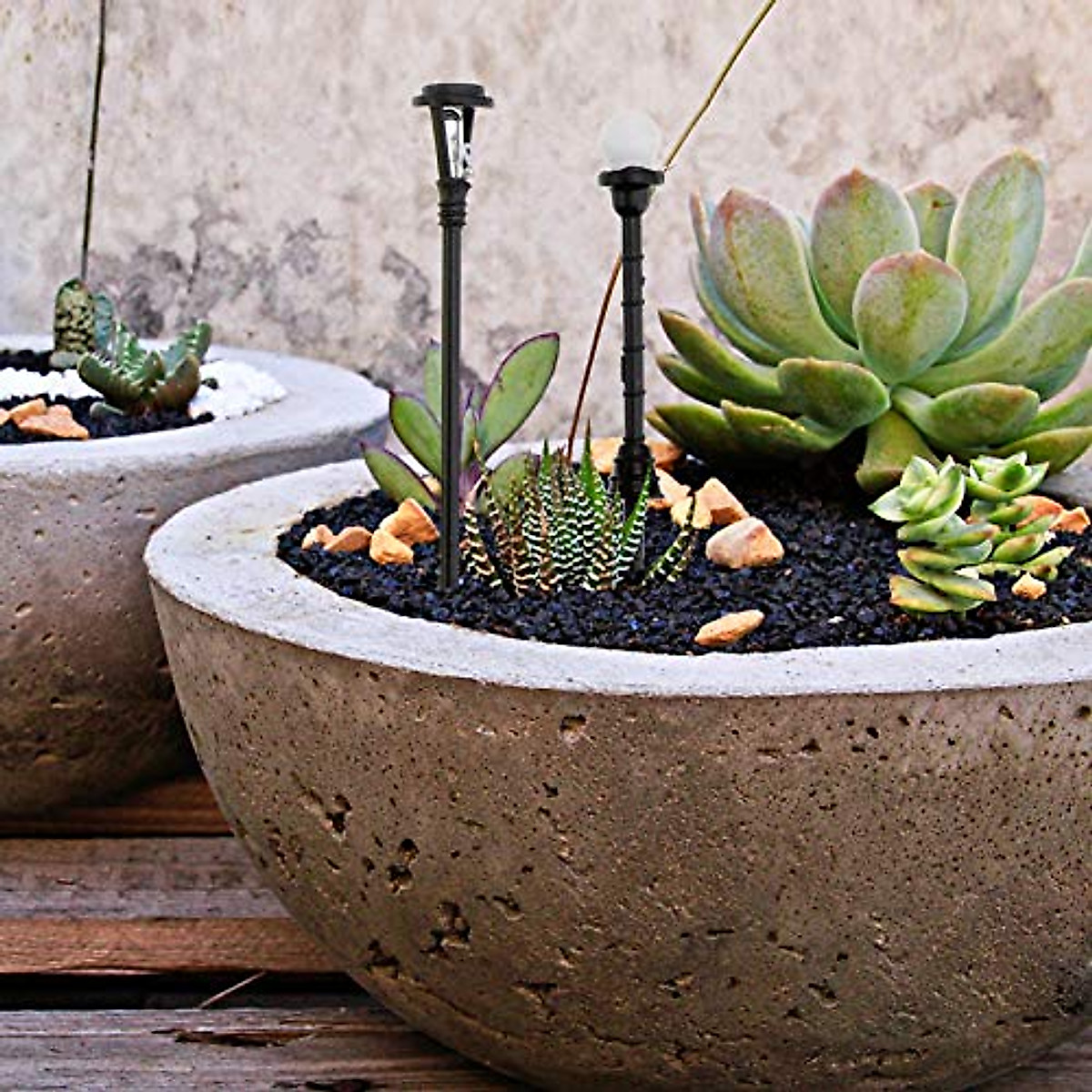 Cabilock 8pcs Mini Street Light Model Solar Lamp Post Street Lights Microscopic Model Lights for Miniature Dollhouse Micro Landscape Fairy Garden Accessories Black