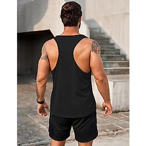 COOFANDY Men's 3-Pack Y-Back Gym Tank Tops Fitness Bodybuilding Tees