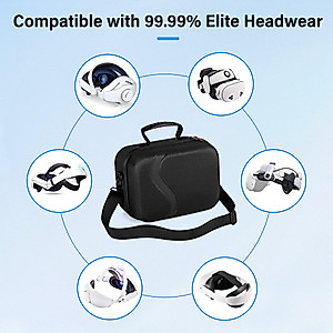 Large Carrying Case for Meta Quest 3S/3, Hard Travel Case Compatible With BOBOVR S3 Pro/KIWI Design Battery Head Strap, Controller and Accessory, Portable Hard Shell Bag, Black