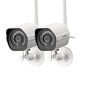 Zmodo Outdoor Wireless (2 Pack), 1080p Full HD Home Security Camera System, Works with Alexa and Google Assistant, White (ZM-W0002-2)