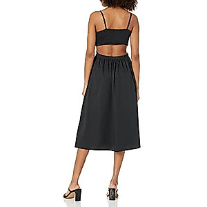 The Drop Women's Makenna Strappy Cross Front Smocked Back Midi Dress, Black, M