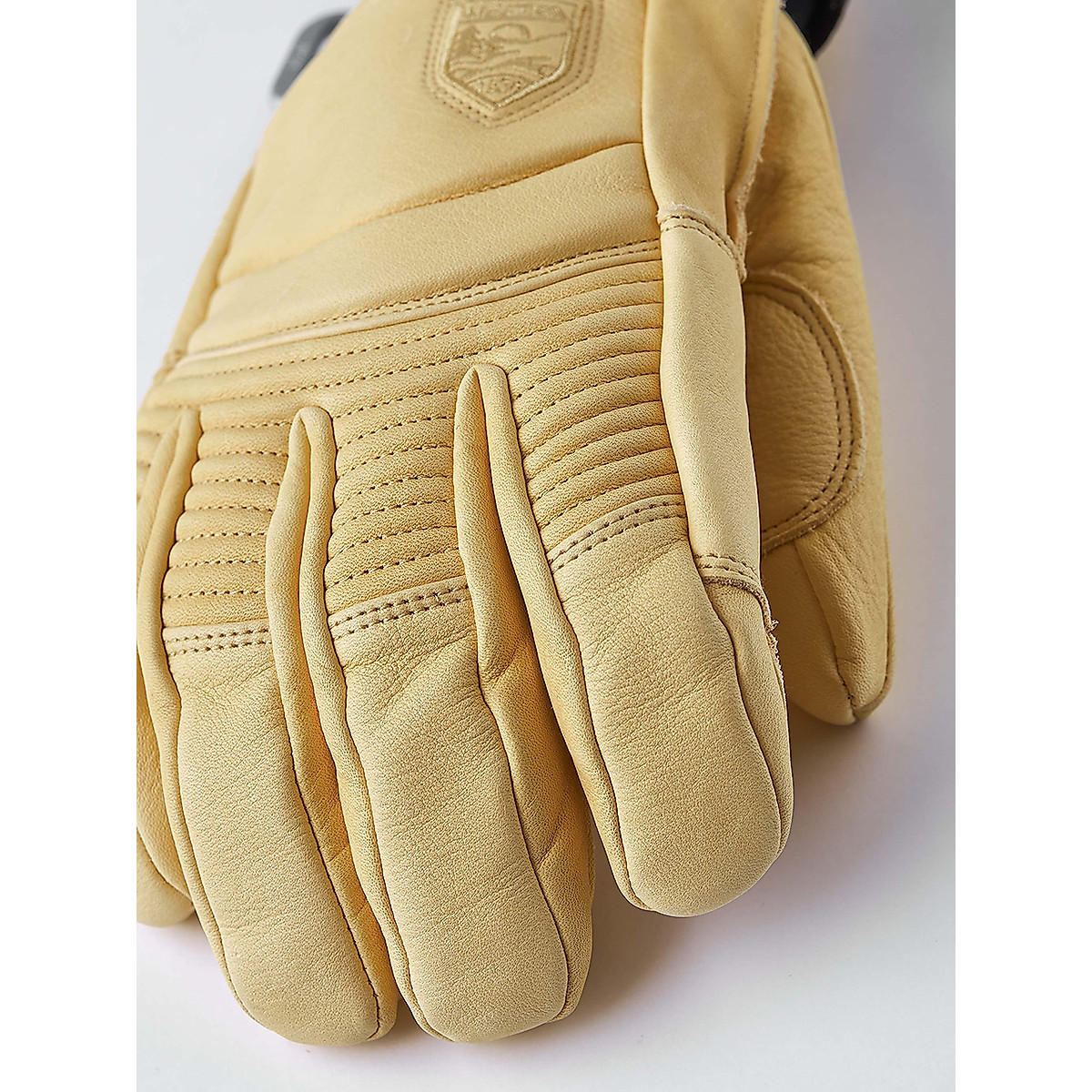 Hestra Leather Fall Line - Short Freeride 5-Finger Snow Glove with Superior Grip for Skiing, Snowboarding and Mountaineering - Natural Brown - 8