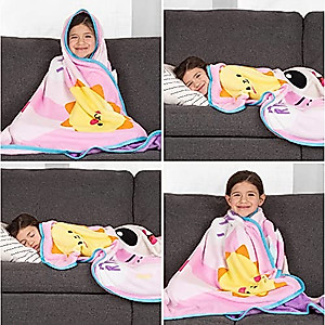 Gabby's Dollhouse Cakey And Pandy Kids Bedding Super Soft Micro Raschel Throw, 46 in x 60 in, By Franco