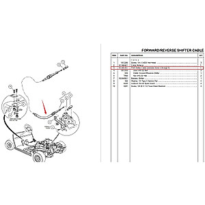 10L0L Golf Cart Forward/Reverse Transmission Shift Cable for Club Car DS 1998 up,Replaces OEM#101951501,103379501, 68.5″Long