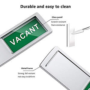 Vacant Occupied Privacy Sign, Vacant Occupied Door Sign for Home Office Restroom Conference Hotels Hospital, Slider Door Indicator Tells Whether Room Vacant or Occupied, 7'' x 2'' - Silver