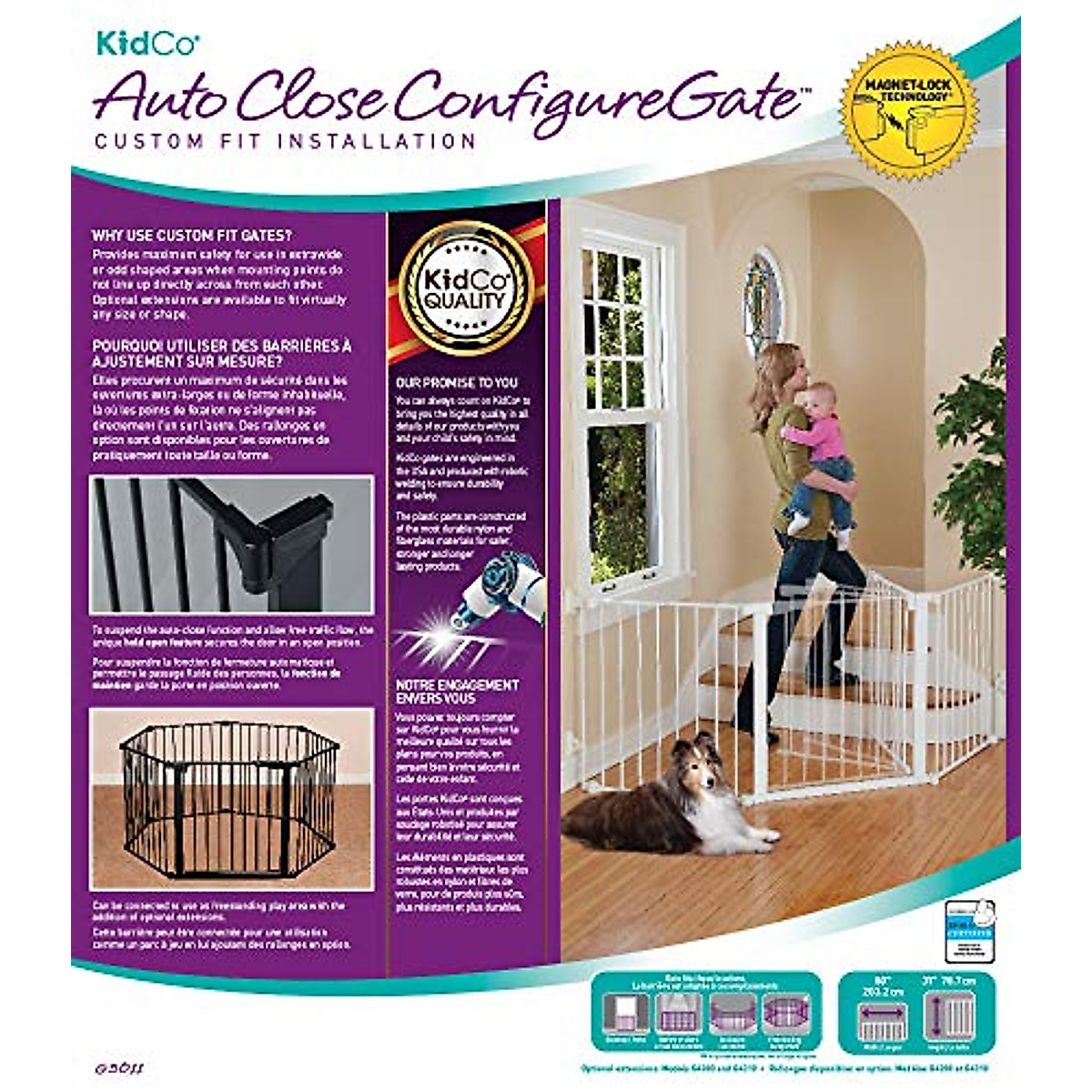 KidCo G3011 Configure Gate 80 inch, Black