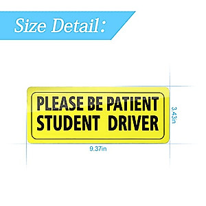 3PCS Student Driver Magnet for Car, 3.5 * 9" Upgraded Reflective Red Font Student Driver Safety Sign Magnet Vehicle Bumper Magnetic Sticker for New Drivers, Beginner, Car Accessories (Black/Red-1)