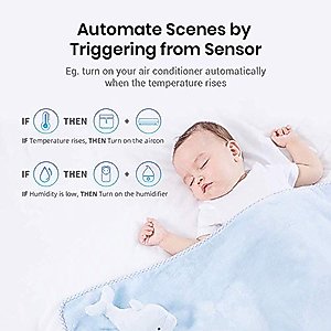BroadLink RM4 pro Smart Remote and Sensor Cable Set RM4 pro S, Universal IR RF Remote Control Hub with Temperature Humidity Monitor USB Cable, Works with Alexa, Google Home, IFTTT