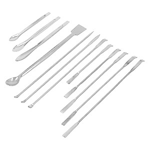 Laboratory Spatula, Stainless Steel Medicine Spoon Laboratory Scraper Stainless Steel Laboratory Scraper Mini Spoon Set for Trace Drugs, Lab Spatulas