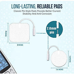 TENS Unit Replacement Pads, Combination 20 PCS Multiple Sizes Electrodes TENS Unit Pads, SM Electrode Patches(pin-in), Latex-Free Self-Adhesive TENS Pads for TENS/EMS Muscle Stimulation Machine