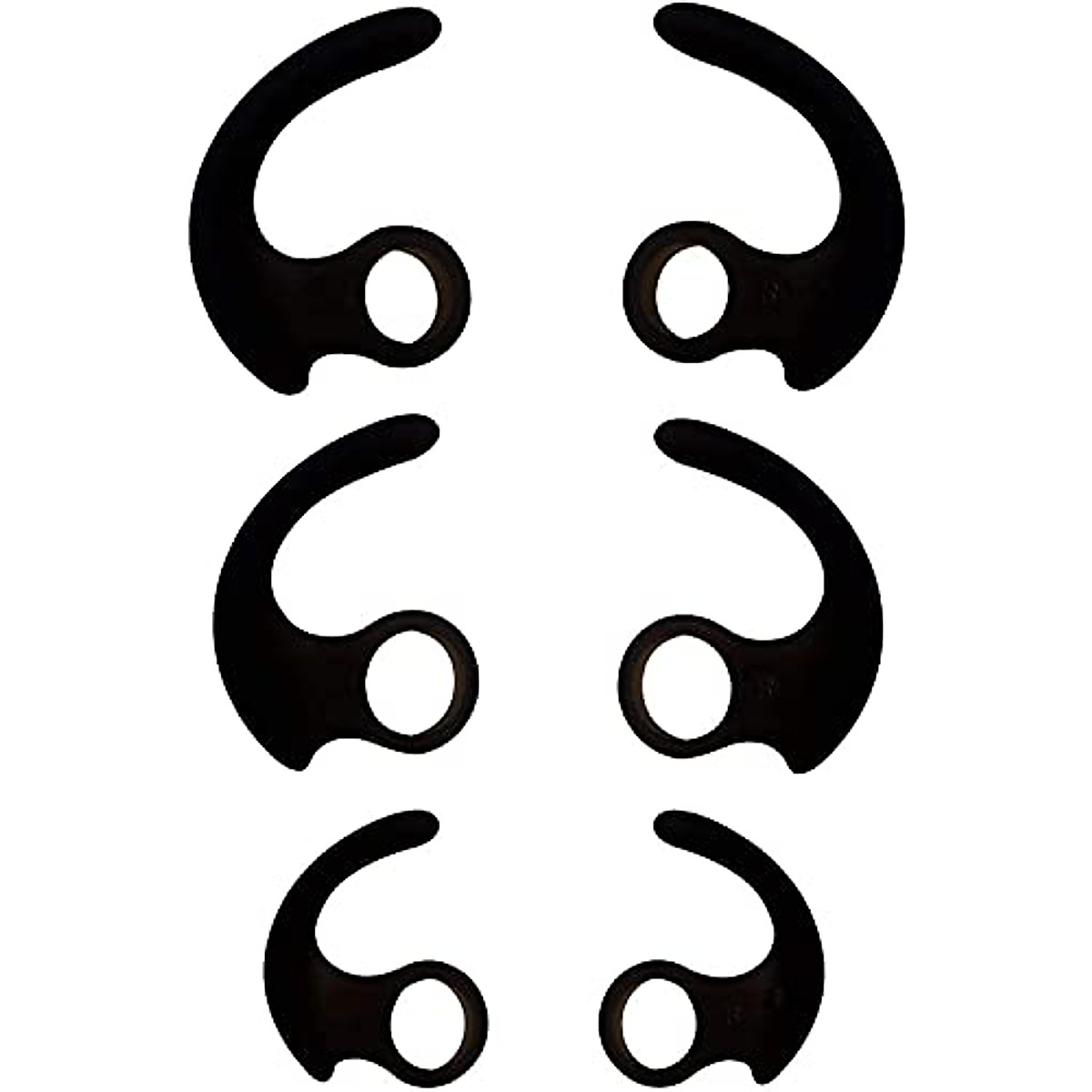 ALXCD Eartips Ear Hooks Compatible with Sony MDR-XB510AS MDR-XB50BS Sports Headphone, S/M/L 3 Sizes 3 Pairs Soft Silicon Ear Tips & Ear Hooks, Compatible with MDR-XB510AS MDR-XB50BS, 6+6, Black