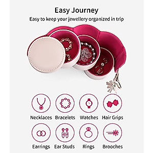 Vlando Viaggio Small Jewelry Case Box, Travel Essential Accessories for Women, Gifts for Travelers Couples Mom Friends