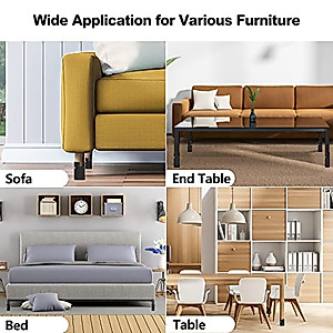 xiskt Bed Risers Adjustable 4 Inch Furniture Risers with Screw Clamp, Heavy Duty Risers for Chair Desk Sofa Tables Couch, Fit Furniture Legs Diameter from 0.8''–1.4'' Lifts up to 20,000 lbs (4 Pack)