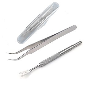 Tick Remover Tool Kit - Stainless Steel Tick Remover + Tweezers for Pets Dog Cat and Humans with Storage Box