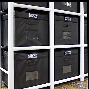 PROSLAT Bin Warehouse Fold-A-Tote 32 Gallon Black 4 Pack