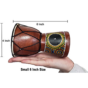 Novelty Decorative Djembe 6" high x4" top (Abstract, 6 Inch)