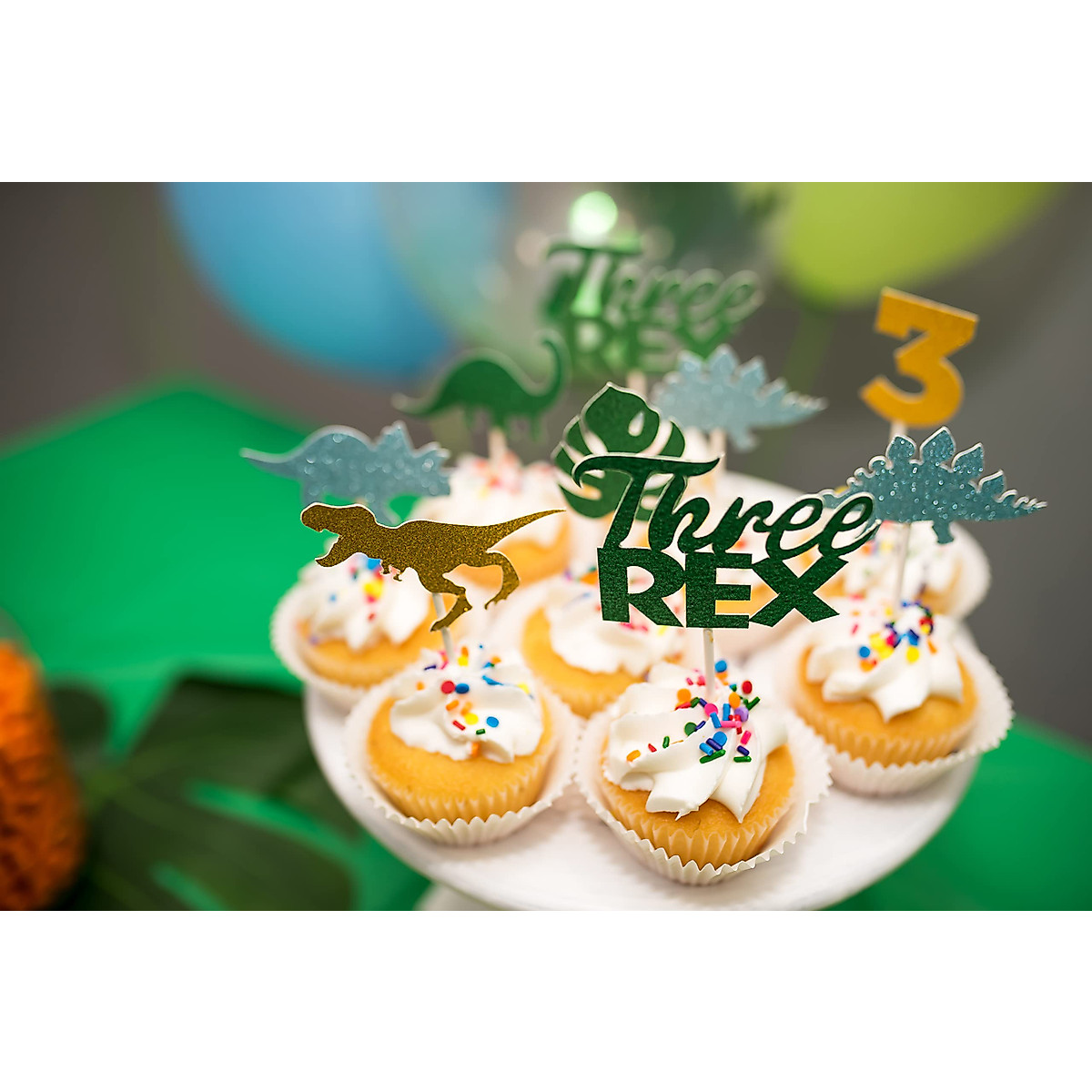 Three Rex Birthday Party Decorations - 3 rex birthday decorations boys w/ 2 dinosaur birthday banner - three rex balloons - 3rd birthday decorations for boys - three rex birthday party decorations boy