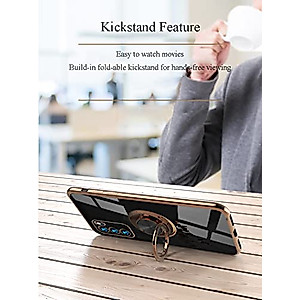 Shockproof Phone Case for Oppo Reno 6 Pro 5g Pink, Oppo Reno 6 Pro Case Holder, Oppo Reno 6 Pro Phone Cases Silicone TPU (Black, Oppo Reno 6 Pro 5g)