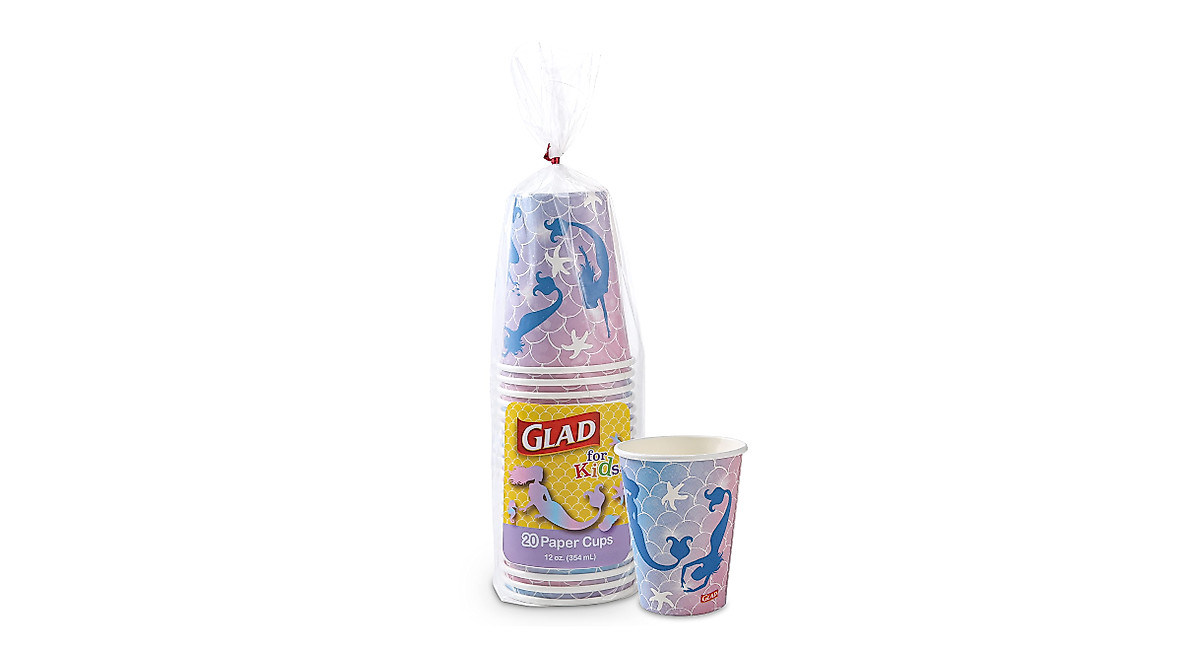 Glad Kids Mermaids 12oz Paper Cups - Fun & Durable