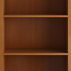 SIMPLIHOME Amherst SOLID WOOD 30 Inch Transitional 5 Shelf Bookcase in Light Golden Brown, For the Living Room, Study Room and Office