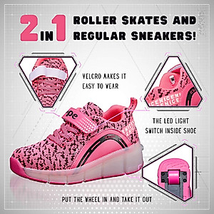 SDSPEED Kids Roller Skate Shoes with Single Wheel Shoes Sport Sneaker LED