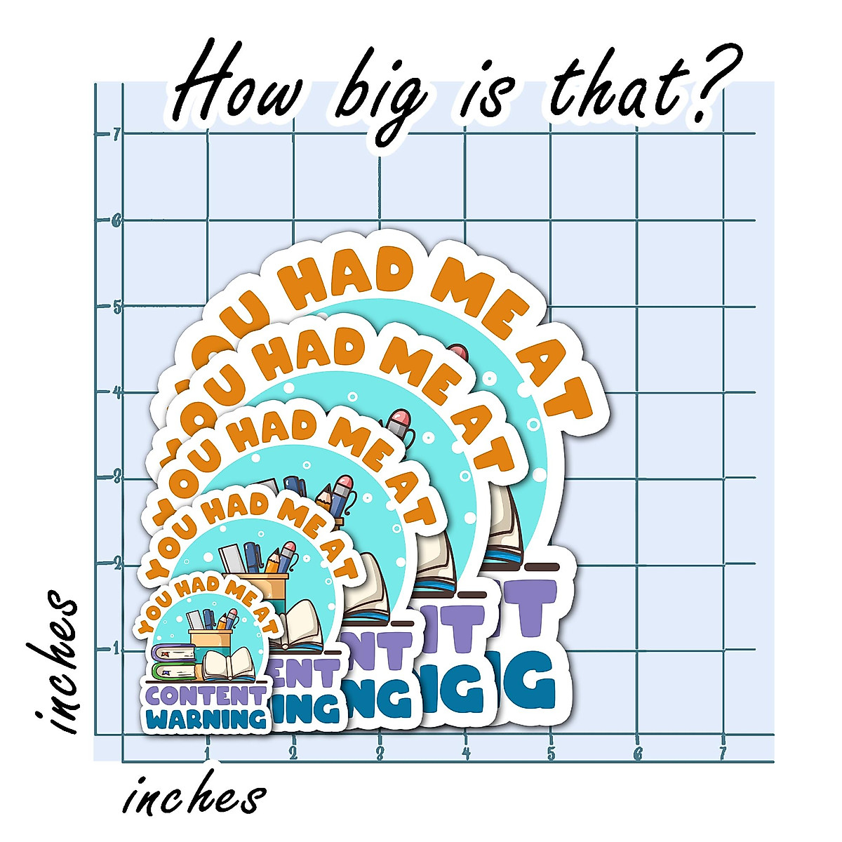 You Had Me At Content Warning Sticker, Smut Stickers, Book Lover Stickers, Romance Reader Stickers, Water Assistant Die-Cut Vinyl Decals for Laptop, Phone, Guitar, Water Bottles, Kindle Stickers