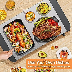 Leacco Buffet Server & Food Warmer, 3 x 2.5Qt Electric Chafing Dish Set, 25 x 14 Warming Tray Stainless Steel for Parties, Catering, Events