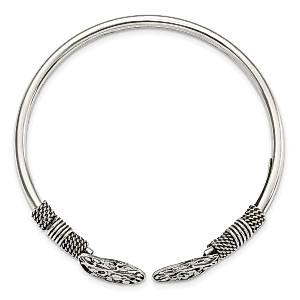 IceCarats 925 Sterling Silver Tree of Life Vintage Flexible Bangle Charm Bracelet