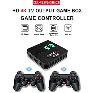 JAOCDOEN Retro Game Console, Wireless 2.4G Game Consoles Dual System Console, Classic Game Consoles Built-in 6700 Games Video Game Player with 2 Wireless Controllers