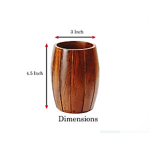 americancomfy Utensil Holder for Kitchen Counter Wooden Large Round Utensils Holder Barrel-Shape Multipurpose Utensil Storage Organizer Countertop Kitchen Utensil for christmas gift