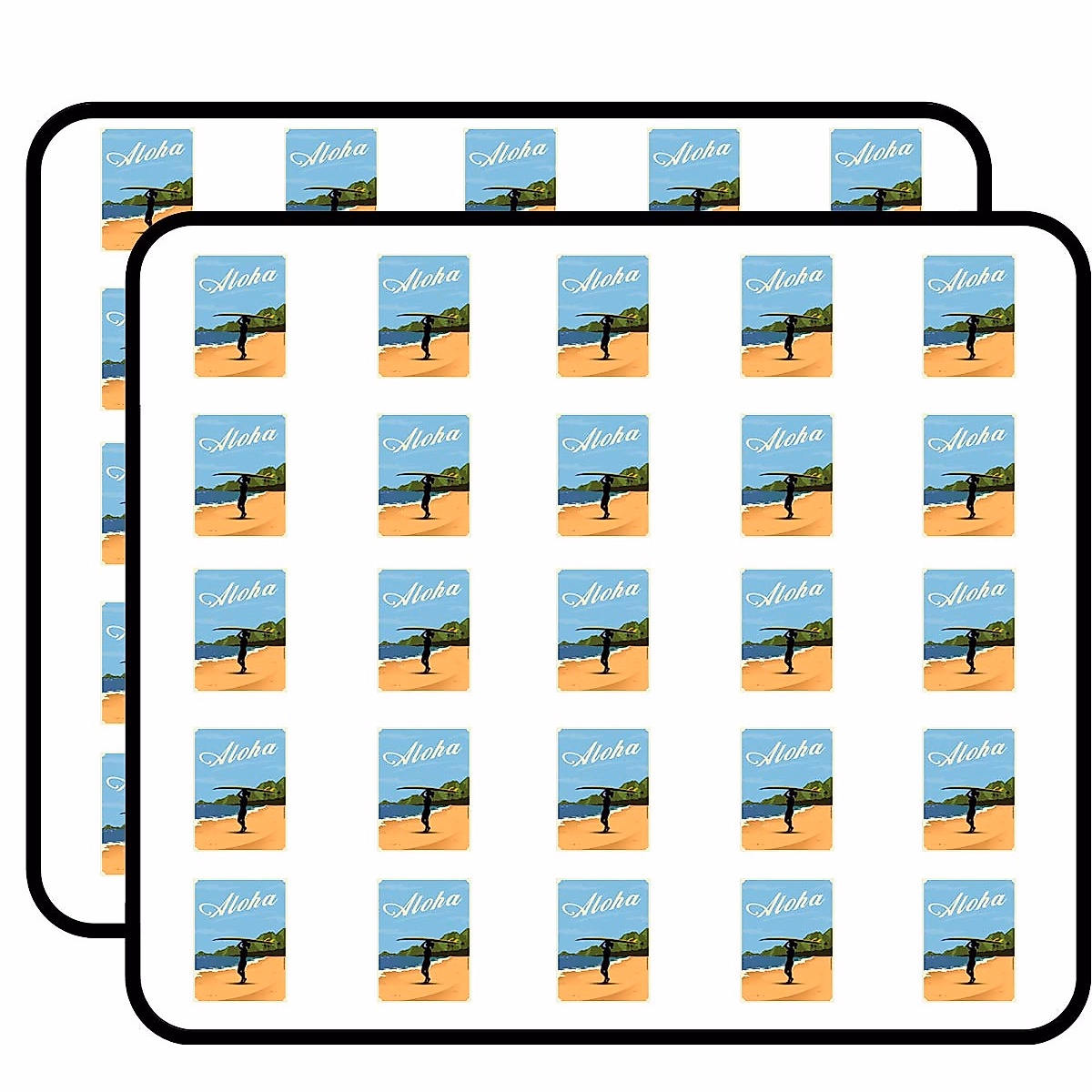 Vintage Art Aloha Surfer Girl (surf Hawaii Hawaiian Visit) Sticker for Scrapbooking, Calendars, Arts, Kids DIY Crafts, Album, Bullet Journals