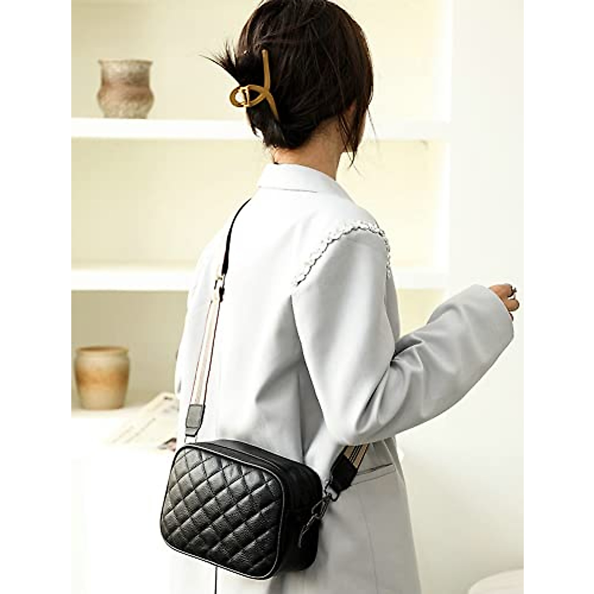 Pocadri Women's One Shoulder Bags Leather Satchels Fashion Crossbody Bag Medium Purse With Zipper